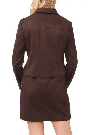 Vince Camuto Studded Faux Suede Trucker Jacket