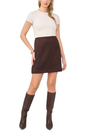 Vince Camuto Studded Faux Suede Miniskirt