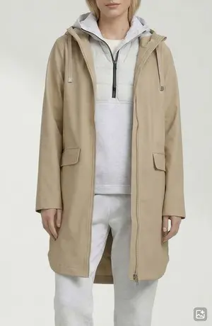 NOIZE Janae Water Repellent Hooded Raincoat - Sand