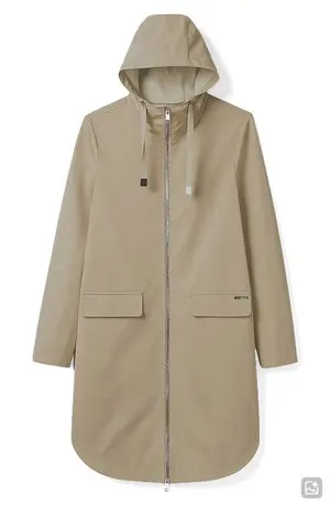 NOIZE Janae Water Repellent Hooded Raincoat - Sand