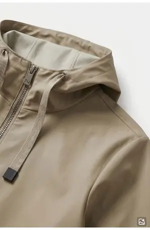 NOIZE Janae Water Repellent Hooded Raincoat - Sand