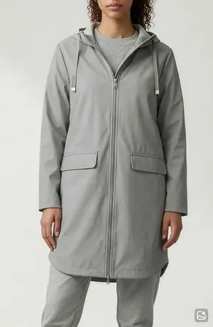 NOIZE Janae Water Repellent Hooded Raincoat Silver