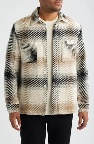 WAX LONDON Whiting Sun Check Overshirt - Ecru/natural