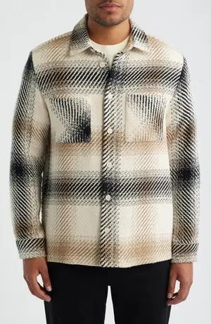 WAX LONDON Whiting Sun Check Overshirt - Ecru/natural