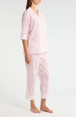PAPINELLE Nostalgia Floral Cotton Voile Crop Pajamas