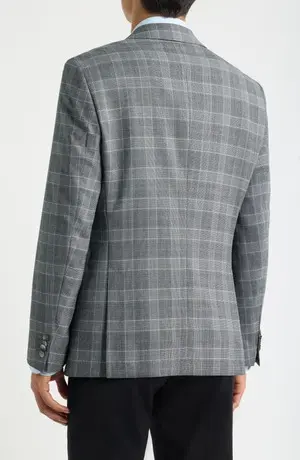 BOSS Hutson Slim Fit Windowpane Check Sport Coat