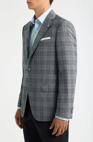 BOSS Hutson Slim Fit Windowpane Check Sport Coat