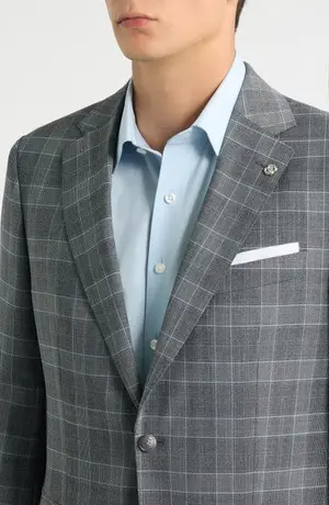 BOSS Hutson Slim Fit Windowpane Check Sport Coat