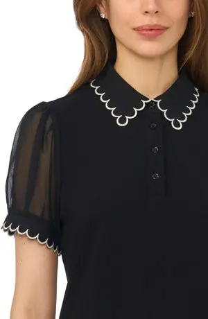CECE DUPRAZ Contrast Stitch Polo Shirt