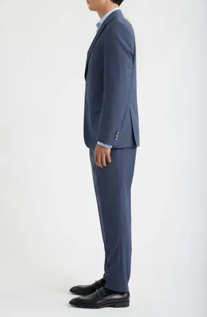 BOSS Huge Slim Fit Microcheck Virgin Wool Suit
