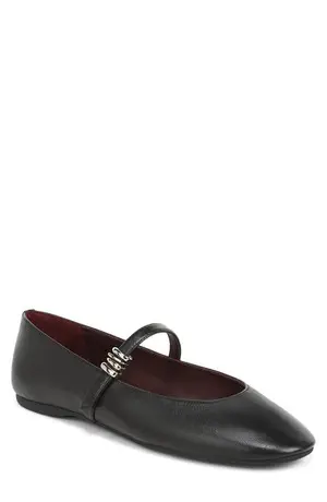 Vince Olivette Ballet Flat Black Leather