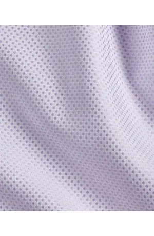 David Donahue Trim Fit Light Purple Dobby Dot Cotton Dress Shirt - Lilac