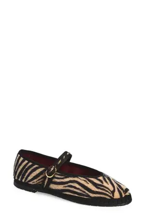 FLABELUS X Animal Print Ballet Flat - Black