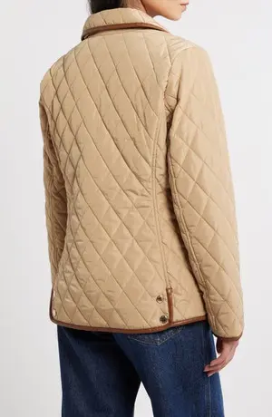 Michael Kors Quilted Jacket With Faux Leather Trim