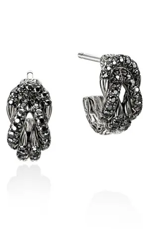 John Hardy Love Knot Earrings - Silver Black