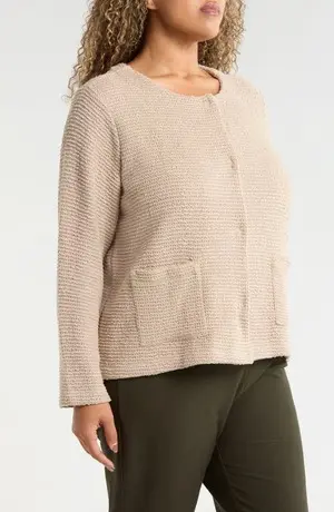 Eileen Fisher Round Neck Organic Cotton Jacket