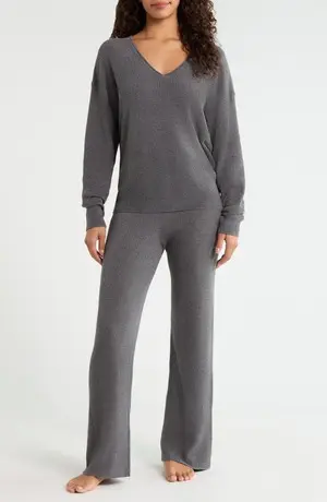 Barefoot Dreams Cozychic® Ultra Lite® Rib Pajamas - Faded Black
