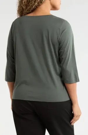 Eileen Fisher Organic Cotton Bateau Neck Top