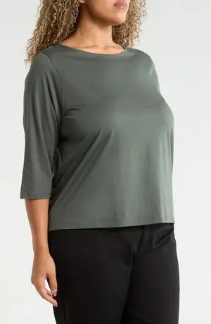 Eileen Fisher Organic Cotton Bateau Neck Top