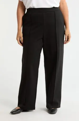 EILEEN FISHER High Waist Double Knit Straight Leg Pants