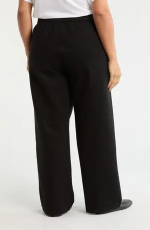 Eileen Fisher High Waist Double Knit Straight Leg Pants