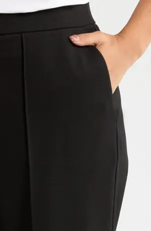 Eileen Fisher High Waist Double Knit Straight Leg Pants