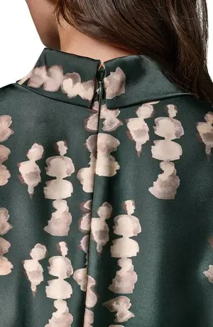 Donna Karan New York Floral Print Belted Midi Shirt Dress