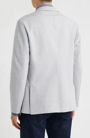 BOSS Hanry Slim Fit Heathered Knit Cotton Blend Sport Coat - Grey