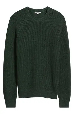Madewell Shaker Stitch Cotton Crewneck Sweater - Hunter Marl
