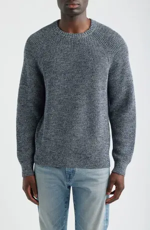 Madewell Shaker Stitch Cotton Sweater - Ink Marl