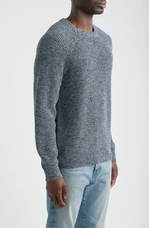 Madewell Shaker Stitch Cotton Sweater - Ink Marl