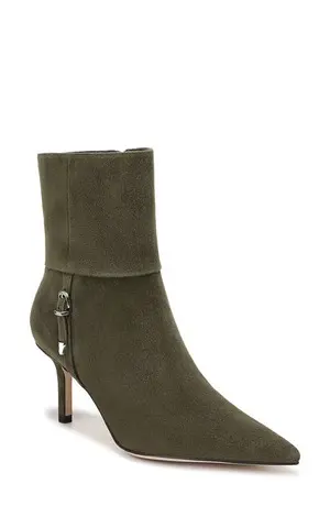 FAVORITE DAUGHTER Tamra Pointed Toe Bootie Olive Suede