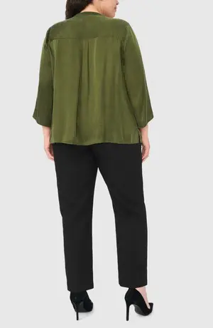 Halogen Pintuck Top - Midnight Sage