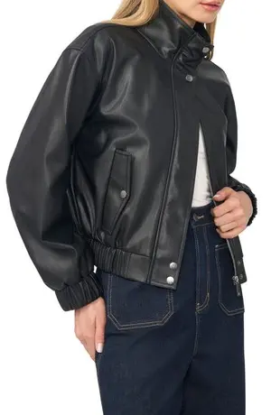Vince Camuto Faux Leather Bomber Jacket