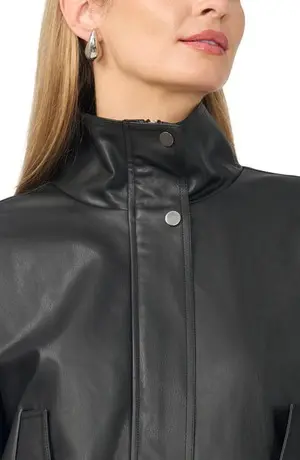 Vince Camuto Faux Leather Bomber Jacket