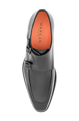 Mezlan Double Buckle Monk Shoe - Black