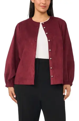 Halogen Faux Suede Jacket - Winterberry