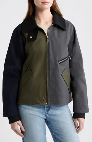 Bernardo Short Colorblock Stretch Rain Jacket