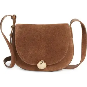 Madewell The Dakota Suede Saddle Crossbody Bag - Light Umber