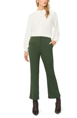 Halogen Tailored High Waist Ankle Flare Leg Pants - Midnight Sage