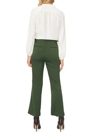 Halogen Tailored High Waist Ankle Flare Leg Pants - Midnight Sage