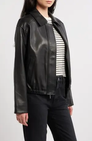 Michael Kors Leather Bomber