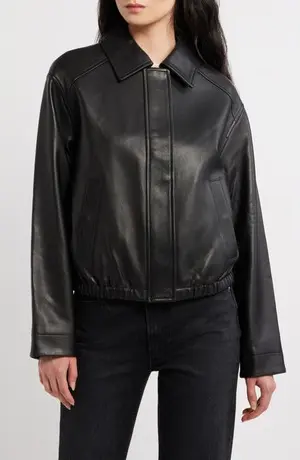 Michael Kors Leather Bomber