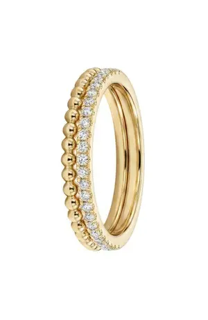 Argento Vivo Bezel Set Cubic Zirconia & Milgrain Ring Set