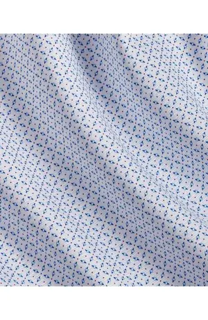 David Donahue Regular Fit Microcheck Cotton Dress Shirt - Blue/berry