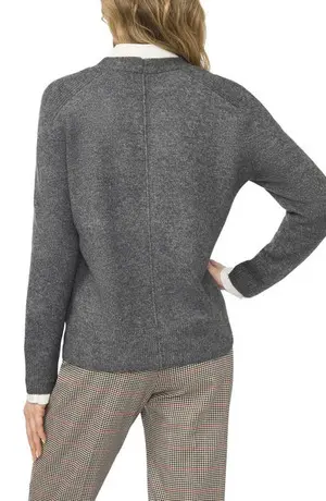 Halogen Mixed Media Twofer V-neck Cardigan - Medium Heather Grey