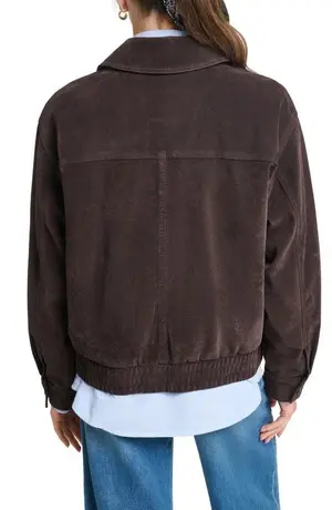 LEVI'S Relaxed Fit Faux Suede Dad Bomber Jacket