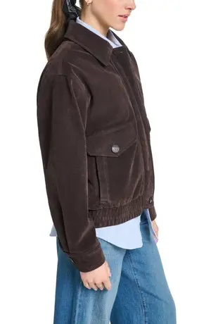 LEVI'S Relaxed Fit Faux Suede Dad Bomber Jacket