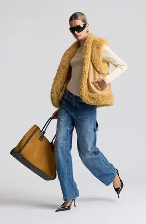 Avec Les Filles Faux Shearling Vest