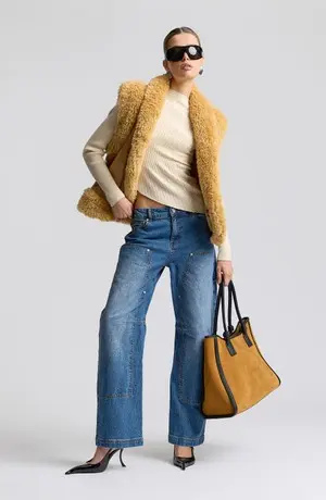 Avec Les Filles Faux Shearling Vest